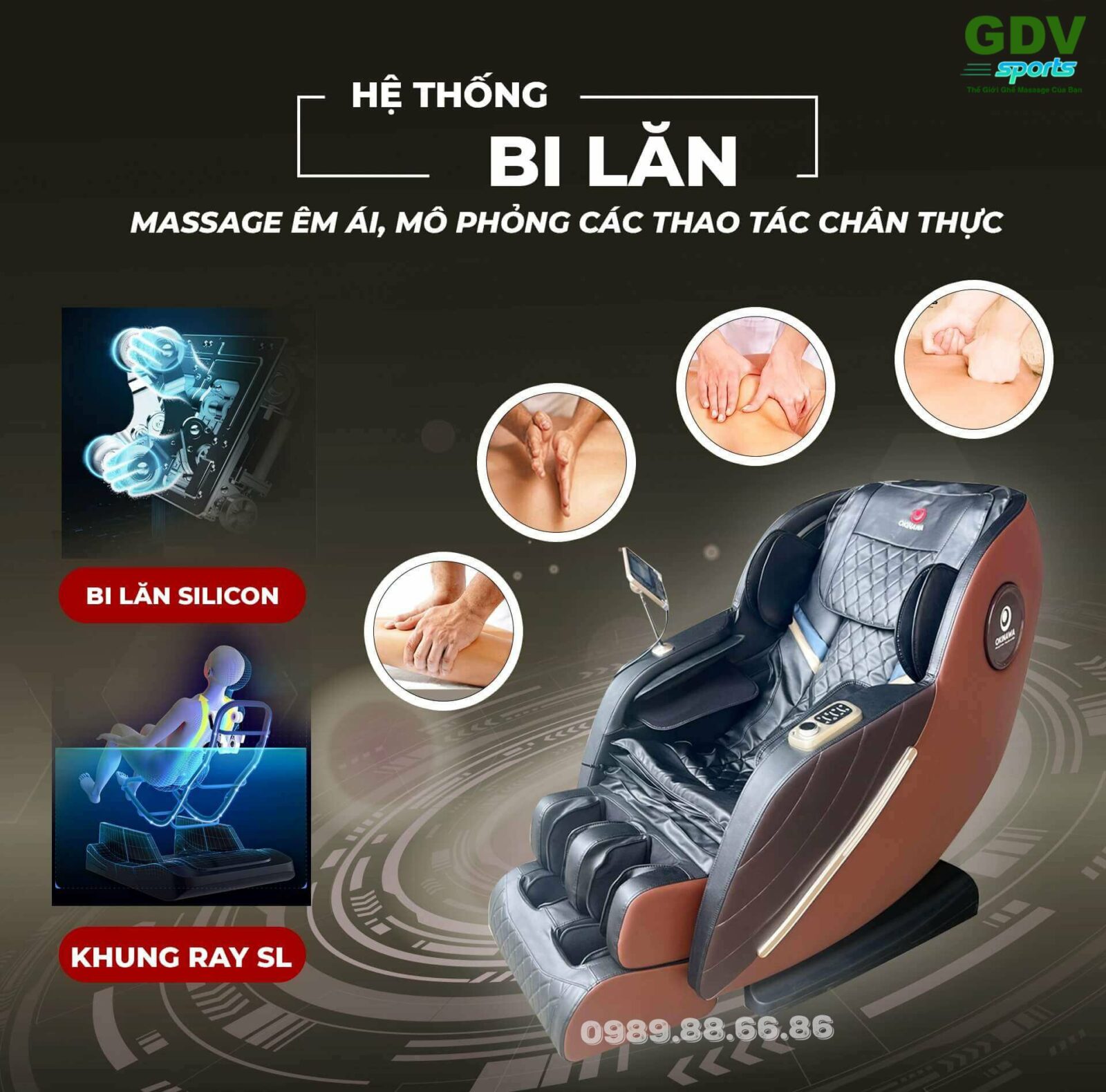 Ghế massage Okinawa OS-336 - Gia Dụng Việt chuyên đồ gia dụng hàng đầu Việt Nam